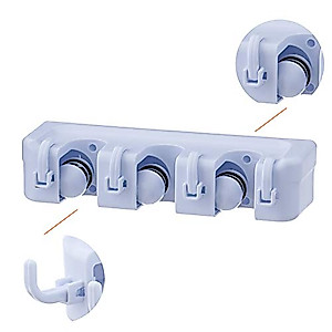 Superio Mop & Broom organizer 3-Slots (White)