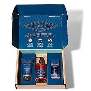 King C. Gillette Men's Beard Care Gift Kit, Beard and Face Wash for Men, Beard Oil, Shave Gel