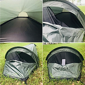 Ultralight Bivy Bag Tent,Compact Single Person Backpacking Bivvy Tent Olive 100% Waterproof Sleeping Bag Cover Bivvy Sack for Outdoor Survival Bushcraft