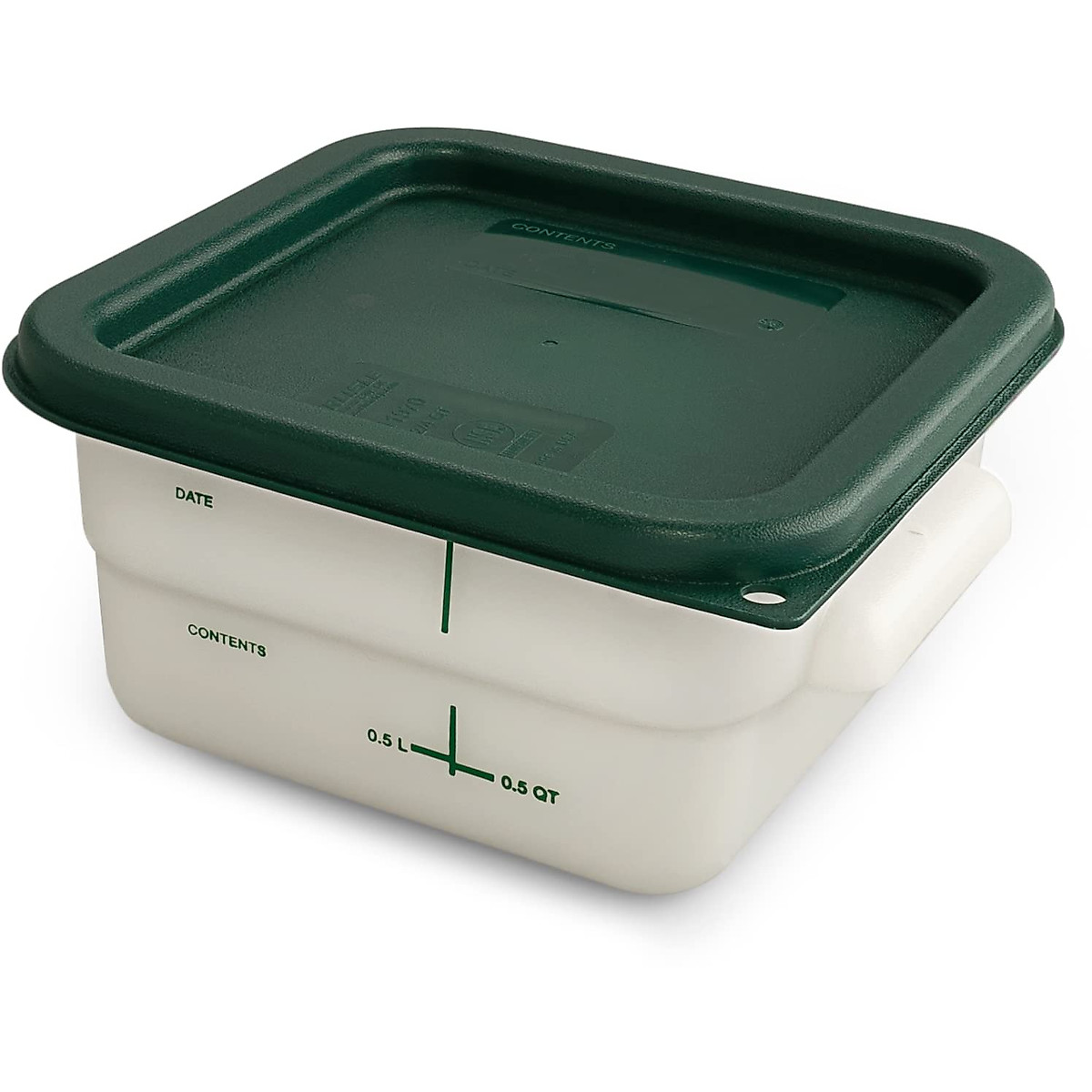 Carlisle FoodService Products Squares Square Food Storage Container Lid with Stackable Design for Catering, Buffets, Restaurants, Proprietary Blend, 2 To 4 Quarts, Forest Green