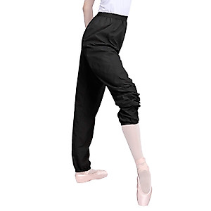 Daydance Black Women Dance Pants Ripstop Ballet Warm Up Perspiration Trousers