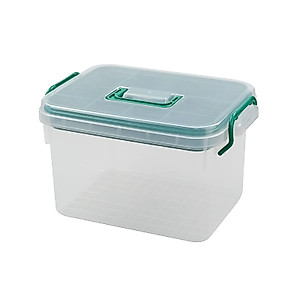 Gloreen Clear Plastic First Aid Kit Box, Household Medicine Storage Box, 1 Pack