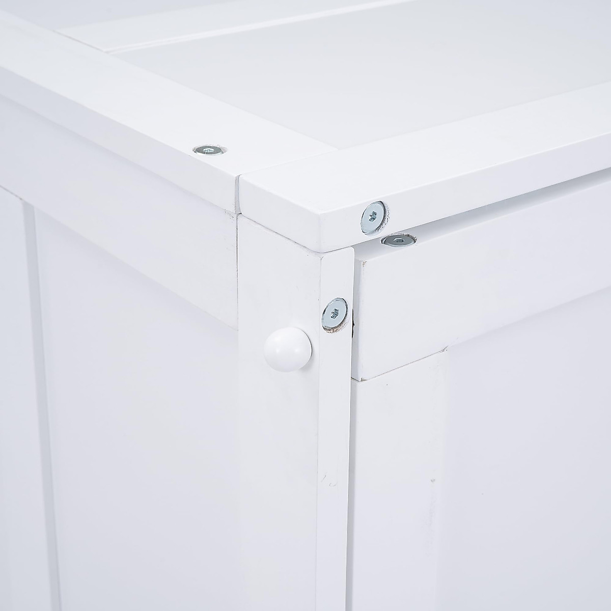 Murphy Bed with Rotable Desk,Queen Size Space-saving Platform Bed Frame with Storage Desk for Bedroom,Easy to Assembly, No Need Spring Box (White)