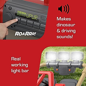 Power Wheels Jurassic Park Jeep Wrangler Ride-On Battery Powered Vehicle with Dinosaur Sounds & Lights for Preschool Kids Ages 3+ Years