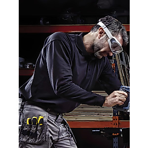 TACVASEN Long Sleeve Shirts for Men Tactical Performance Polo Shirts with Collar Quick Dry Fit Lightweight Work Shirts Workout Golf Army Green S