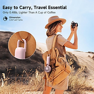 AMACOOL Portable Handheld Fan with Dual Motor, 12 Blades, Powerful 4 Speeds Hand Fan, Foldable, Battery Operated 3 IN 1 Personal Cooling Fan for Hot Flashes, Outdoor Activities, Travel(Pink)