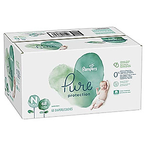 Pampers Pure Protection Disposable Baby Diapers, Hypoallergenic and Unscented, 68 Count, For Newborns up to 10 Pounds