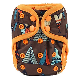 3 Newborn Baby Diaper Covers Nappies 8lbs-10lbs (Teepee Deers Pack)