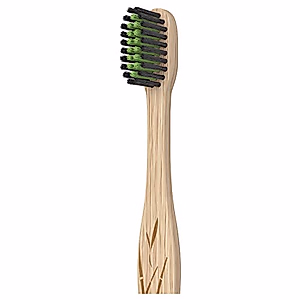 Colgate Charcoal Bamboo Toothbrushes, Eco Friendly Natural Bamboo Handle, Soft, 4 Count