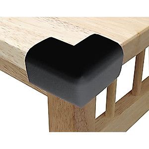 KidKusion 4-Piece Safety Corner Cushion, Black, Child Proofing Corner Guard, Made in USA, Child Safety, Home Furniture Safety Bumper, Baby Proof Table Protector, 4 Count (Pack of 1)