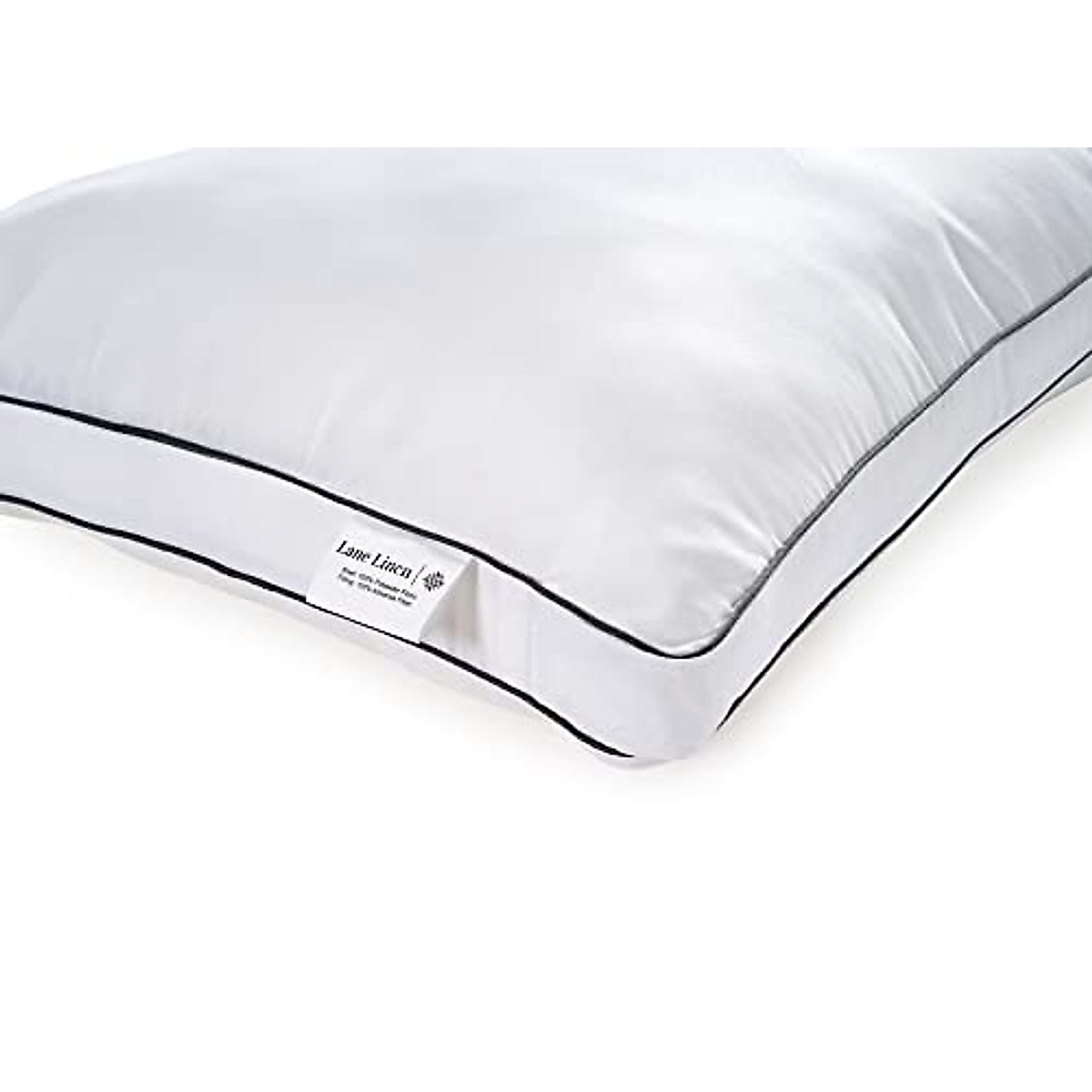 LANE LINEN Standard Pillows for Sleeping - Bed Pillows Set of 4 - Luxury Hotel Quality Down Alternative Pillows for Back and Side Sleeper, Soft and Supportive Gusseted Cool Breathable Pillow, 20x26