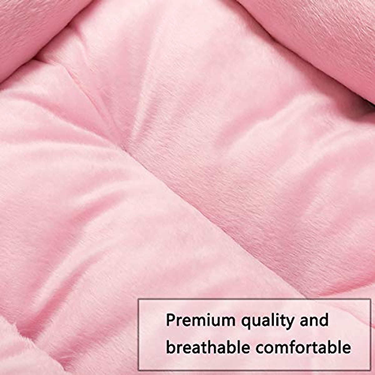 Hollypet Self-Warming Pet Bed Small Dog Cat Plush Rectangle Nest Puppy Sleeping Bag Cushion, Pink