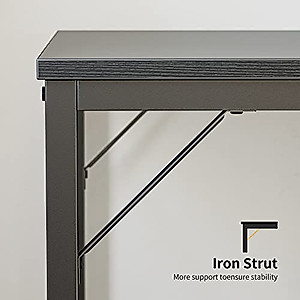 CubiCubi Computer Home Office Desk, 47 Inch Small Desk Study Writing Table with Storage Shelves, Modern Simple PC Desk with Splice Board, Black Brown Finish