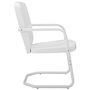 Crosley Furniture CO1031-WH Ridgeland Retro Metal Chair, White Gloss, Set of 2