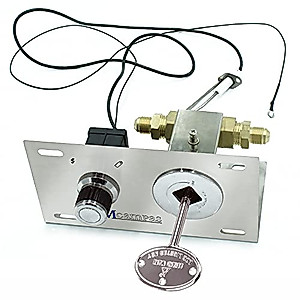 MCAMPAS Stainless Steel Fire Pit Gas Burner Spark Ignition Control Panel Kit- Including Push Button Igniter Gas Shut-Off Valve with Key
