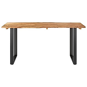 WHOPBXGAD Dining Table,Kitchen Tables, Wooden Dining Tables for Living Room, Dining Room, Bistro Tables,63"x31.5"x29.9" Solid Acacia Wood