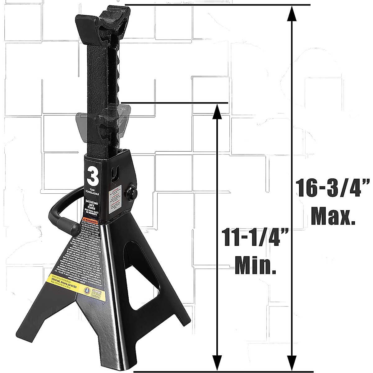 BIG RED AT43202BR Torin Steel Jack Stands: 3 Ton (6,000 lb) Capacity, Black, 1 Pair