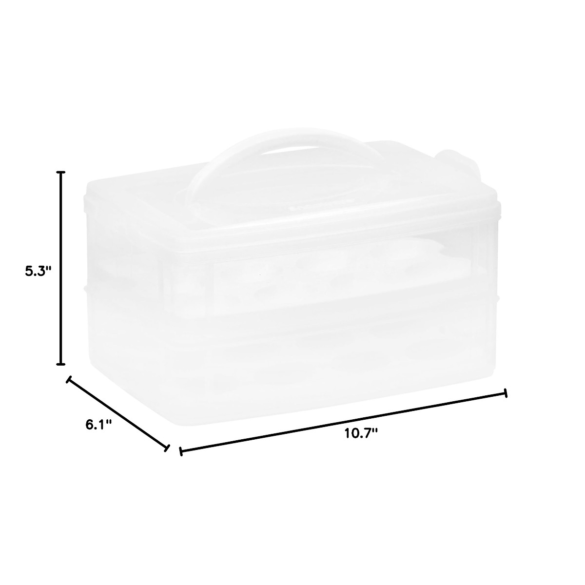 Snapware Snap 'N Stack Portable Storage Carrier with Lid for Eggs, BPA-Free Egg Holders, Dessert Carrier with Stackable Trays, Microwave, Freezer and Dishwasher Safe