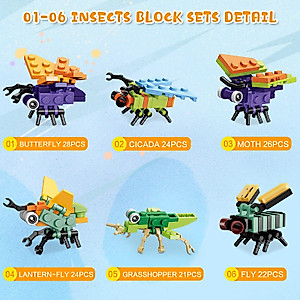 JOYPRO 12 Small Animals Building Blocks Sets for Kids Surprise with 12 in 1 Insect Animal Set Goodie Bags for Birthday Gift, Party Favors, Classroom Prizes (12 Box)