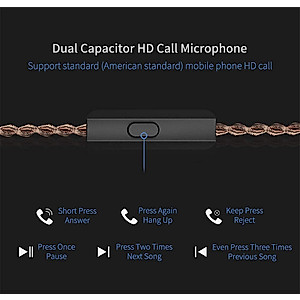 YINYOO KZ AS16 in Ear Monitors IEM Metal in Ear Headphones Earphones HiFi Stereo Sound Wired Earbuds Noise Cancelling with 8BA Balanced Armature Driver 0.75mm 2pins Cable (with mic, Black)