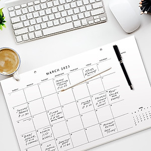 Simplified 2023 Desk Calendar - 17"x11" Minimalistic Office Desktop/Wall Calendar for Easy Organizing