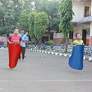 Potato Sack Race Bags (4-pack) and 3-Legged Race Bands (4-pack) - Sturdy & No Smell - Popular Outdoor Party Yard Games for All Ages Family Gatherings, School Gym Class