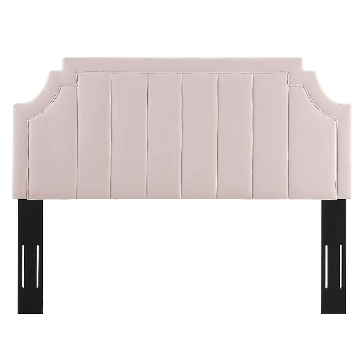 Modway Alyona Channel Tufted Performance Velvet Full/Queen Headboard in Pink
