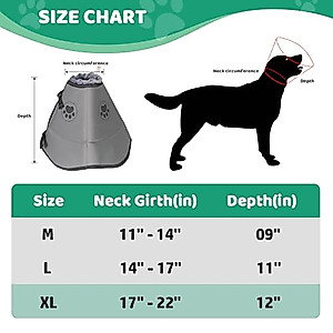 Superior Strong Oxford Cotton Lining Adjustable Buckle Pet Friendly Waterproof Secure Fit Soft & Protective Dog Cone Collar for Grooming, After Surgery Recovery, Rashes Protection (Extra Large), Gray