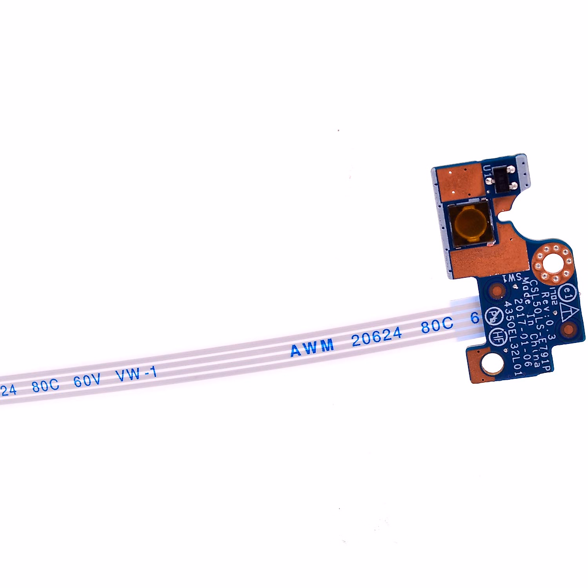 Deal4GO Power Button Board w/Cable LS-E791P NBX00026H00 Replacement for HP Pavilion 15T-BR 15Z-BW 15-BS 250 G6 255 G6