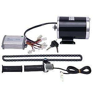 HinLIaDa 48V 1000W Brush Motor Controller Conversion Kit, High Speed Motor with Keylock for Dirt Bike e-Bike ATV Go Kart Moped Mini Bikes Motorized Bicycle