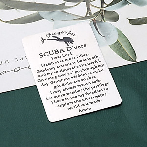 UJIMS Scuba Divers Prayer Wallet Card Insert Scuba Diving Gift Extreme Sports Jewelry for Divers Adventure Metal Wallet Gift for BFF (Scuba Divers Prayer Wallet)