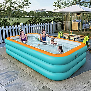 Inflatable Swimming Pool, Blow Up Pool, Family Kiddie Pools, Full-Sized Paddling Pool for Toddlers, Kids, Adults, Outdoor, Garden, Backyard (Size : 150x105x55cm)