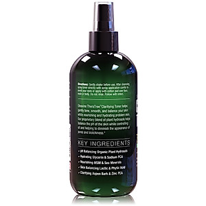 Clarifying Toner with MSM, Tea Tree & Neem Hydrosol, Complexion Control for Face & Body – Helps Reduce Appearance of Pore Size, Controls Oil to Tone, Balance & Hydrate Skin - 8 oz
