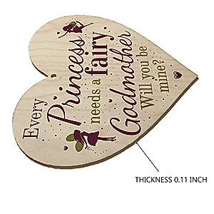 Dadaly Decor Godmother Plaque Will You Be My Godmother Proposal - Best Godmother Gift Wooden 4 x 4 inch (A)