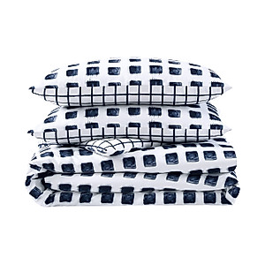 City Scene- King Duvet Cover Set, Reversible Bedding Set with Matching Sham(s), Modern Home Décor (Urban Shibori Blue, King)