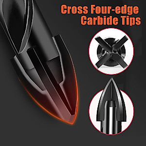 AVERZELLA 3/16" Tungsten Carbide Concrete Drill Bit Set with Four-Cross Edge& Hex Shank,10 PCS 5mm Drill Bits for Metal,Masonry Drill Bit Set 3/16 Inch for Tile/Ceramic/Glass/Mirror/Brick/Cement