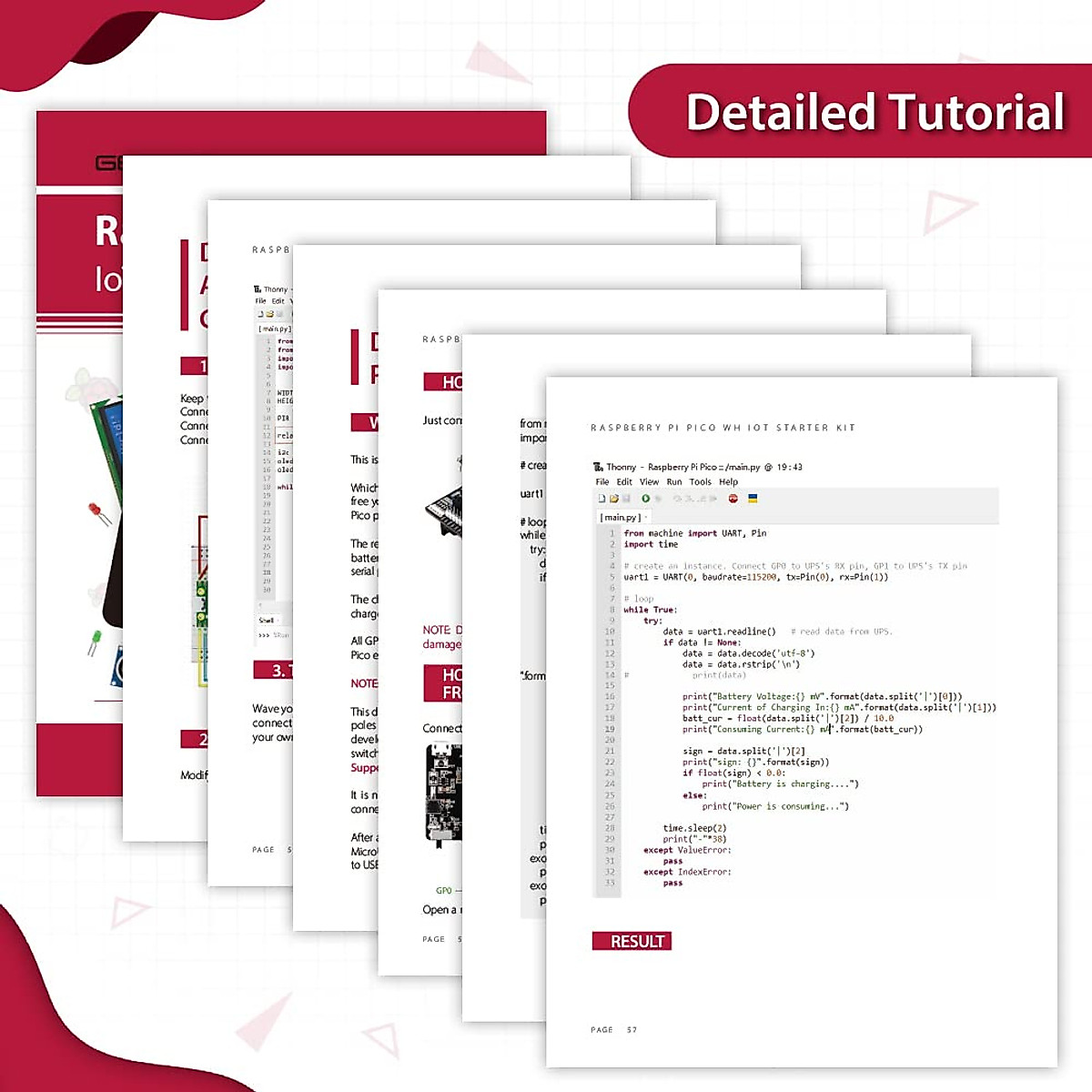 GeeekPi Raspberry Pi Pico W Ultimate Kit with Raspberry Pi Pico W with Headers, Detailed Tutorials, Project Examples, Various Items for MicroPython Programming