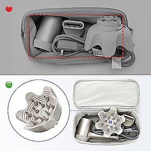 LANMU Carrying Case Compatible with Shark/Dyson Hair Dryer, Travel Bag Pouch Organizer for Airwrap/Flexstyle Styler Attachments