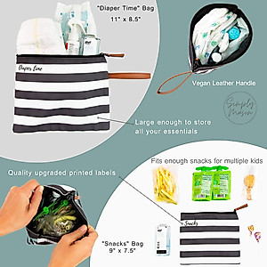 Diaper Bag Organizer Insert-Set of 4 Labeled Diaper Bag Organizing Pouches -Waterproof Packing Cubes for Diaper Bag- Diaper Bag Packing Cubes with Wet Bag Included-Diaper Bag Inserts Organizer