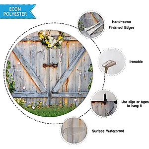 YCUCUEI 84x60inch Spring Easter Photography Backdrops Garden Floral Grass Rabbit Eggs Background Bunny Stand Photo Banner Tapestry Booth Props