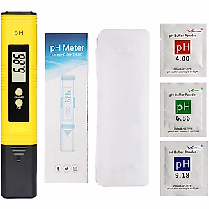 PH Meter - 0-14 PH Measurement Range PH Tester,Digital PH Meter Suitable for Accurate Testing of Drinking Water, Aquariums, Swimming Pools, Hydroponics (Yellow)