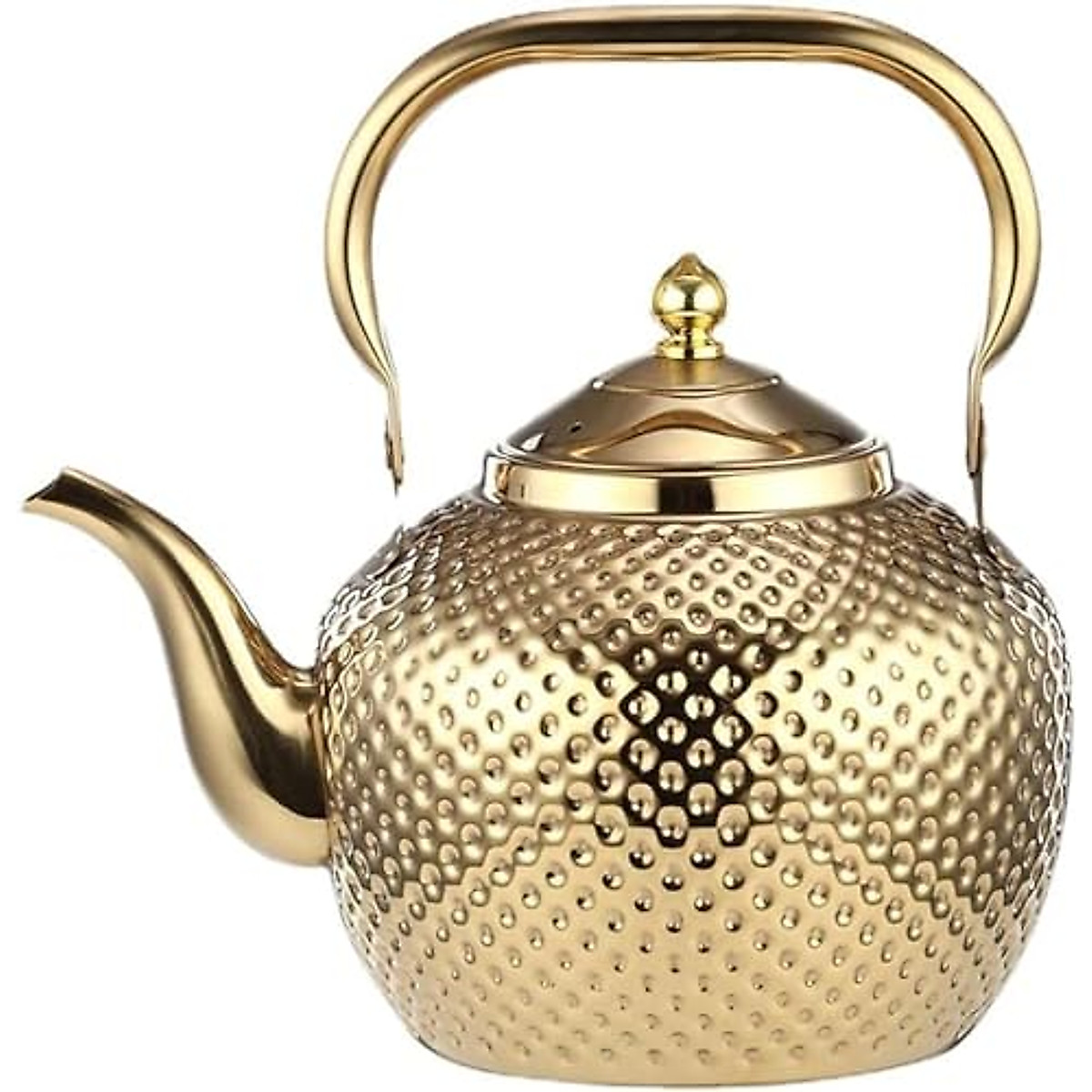 SANQIAHOME 2000ml teapot with Infuser stainless steel Water Boilers lifting handle Tea Maker Water Kettle for Induction/Gas gold