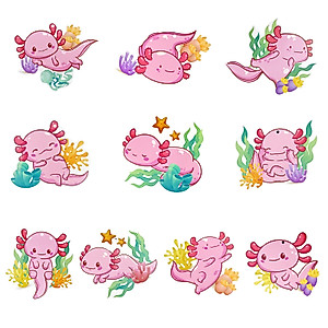 30 Pcs Axolotl Hanging Swirls Party Decorations Axolotl Birthday Party Spiral Decor Supplies Ceiling Decorations for Boys Girls Axolotl Fans