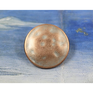 Bezelry 12 Pieces Nostalgic Metal Shank Buttons 25mm (1 inch) (Copper White Patina)