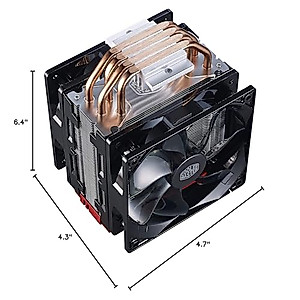 Cooler Master Hyper 212 Turbo- Red Top Cover is Equipped with Dual 120mm PWM Fans LEDs CPU Cooler (RR-212TR-16PR-R1)