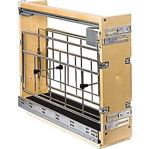 Hardware Resources 5" Soft - Close Pullout Divider Tray - Foil, Wrap, Sheets, and Tray Cabinet Organizer for Kitchen Base Cabinets - Sliding Storage with Removable Rack & Adjustable Dividing Bars