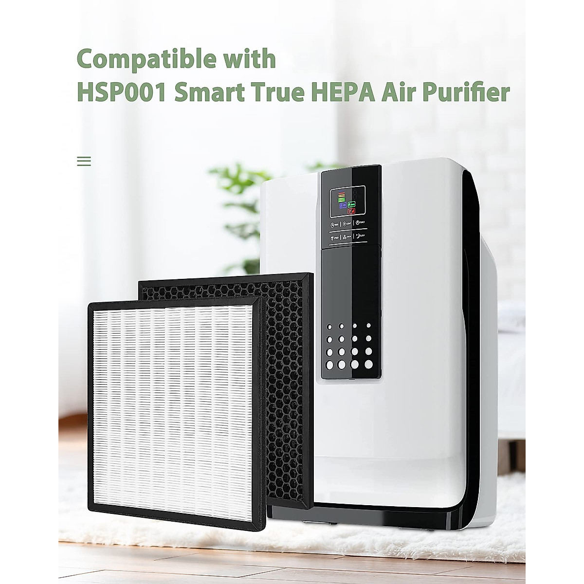 Future Way 2 Set HSP001 Filter Replacement Compatible with HSP001 Smart True HEPA Air Purifier, H13 True HEPA and Activated Carbon Filter