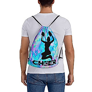 ISTYTOP Cheer Drawstrings Bags Backpack Pink Waterproof Light Durable Gym Sports Yoga Beach Sackpack Party Favor Bags