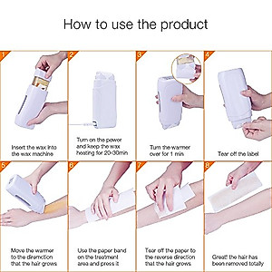 Portable Wax Warmer for Hair Removal, Electric Roll On Wax Heater Home Depilatory Waxing Kit for Women and Men, by IeBilif (Pink)