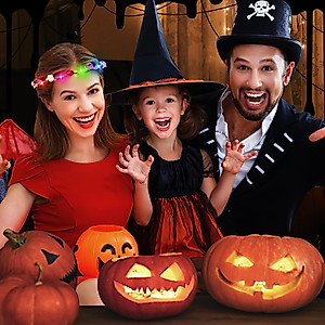 20 Pcs Halloween LED Flower Crowns Headbands - Light Up Headband for Women, Garlands Glowing Floral Wreath Crowns for Wedding Beach Party Birthday Cosplay